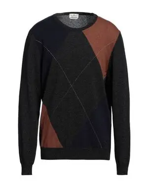 BROOKSFIELD Geometric-print Wool Sweater - Grey