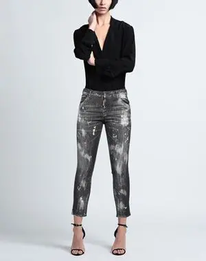 Dsquared2 Distressed High Waisted Tapered Jeans