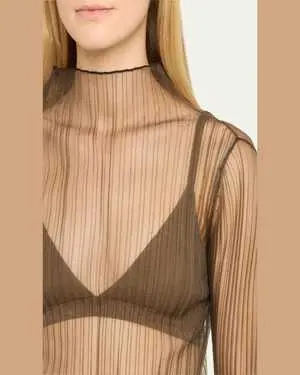 AISLING CAMPS Modern Mist Plissé Top - Smoke
