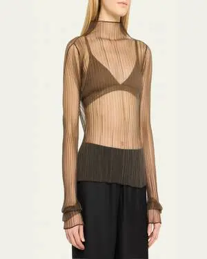 AISLING CAMPS Modern Mist Plissé Top - Smoke