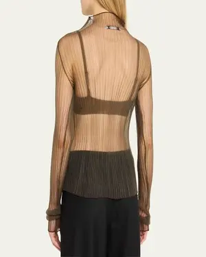 AISLING CAMPS Modern Mist Plissé Top - Smoke