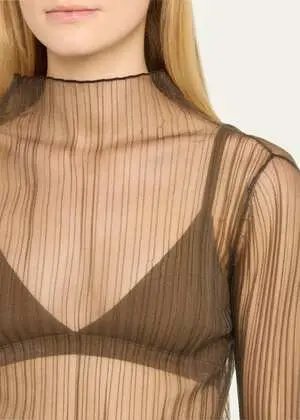AISLING CAMPS Modern Mist Plissé Top - Smoke