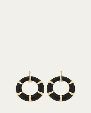 FARAONE MENNELLA BY R.F.M.A.S. Faraone Mennella 18k Yellow Diamond, And Ebony Hoop Earrings - Gold