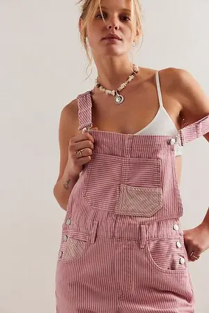 Free People We The Free Ziggy Island Striped Overalls