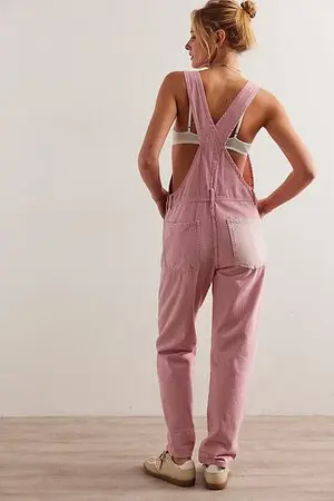 Free People We The Free Ziggy Island Striped Overalls
