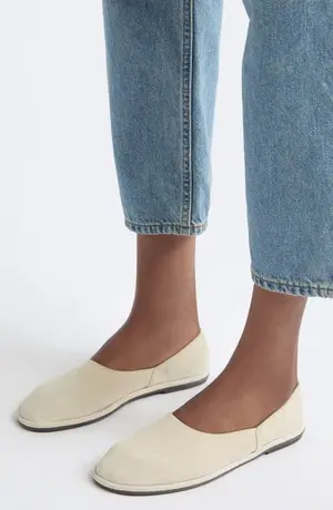 THE ROW Cary Leather Slip-on Flats
