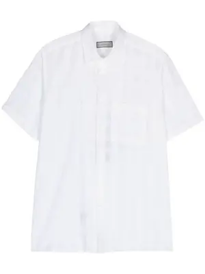 Canali Check-pattern Cotton Shirt - White
