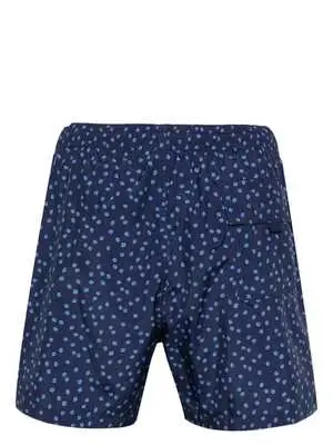 Canali Floral-print Swim Shorts - Blue