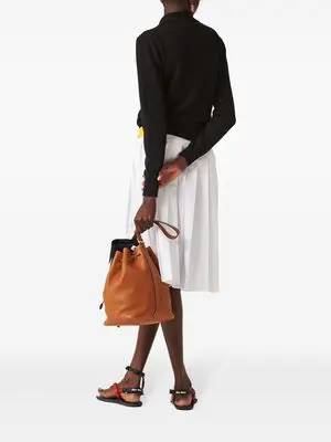 Miu Miu Intarsia-knit Logo Cardigan - Black
