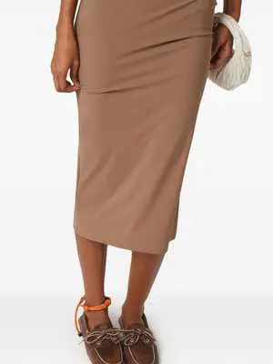 Miu Miu Logo-print Midi Dress - Brown