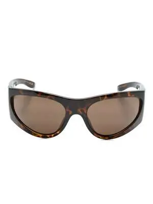 Gucci Tortoiseshell Biker-frame Sunglasses - Brown