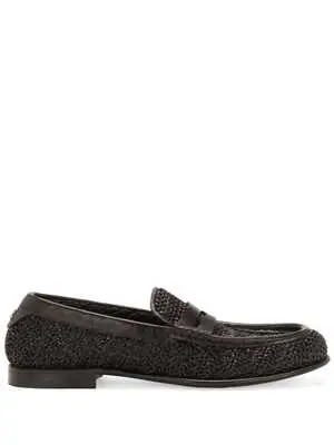 Dolce & Gabbana Raffia Penny Loafers