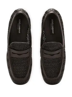Dolce & Gabbana Raffia Penny Loafers