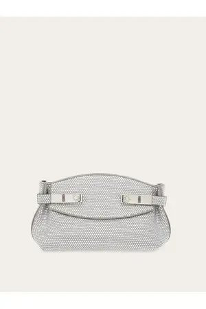 FERRAGAMO FERRAGAMO Hug Soft Crossbody Bag With Crystals - Natural