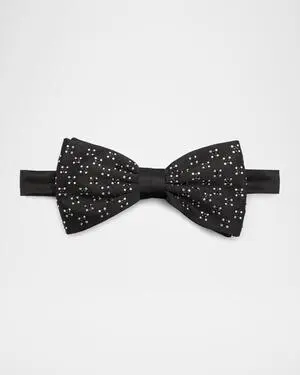 Stefano Ricci Crystal-embellished Bow Tie - Black