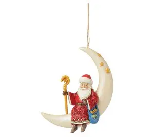 JIM SHORE Santa In Moon Ornament - One-color