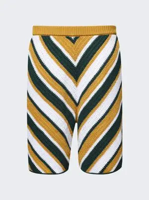 Marni Chevron Crochet Shorts - Turquoise