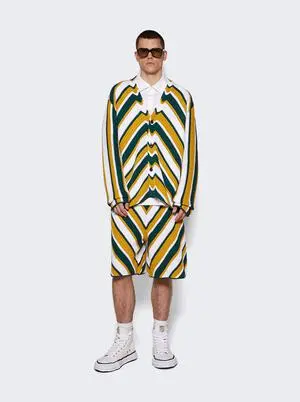 Marni Chevron Crochet Shorts - Turquoise