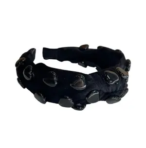 HEADBANDS OF HOPE Stone Quartz Knot Headband - Black