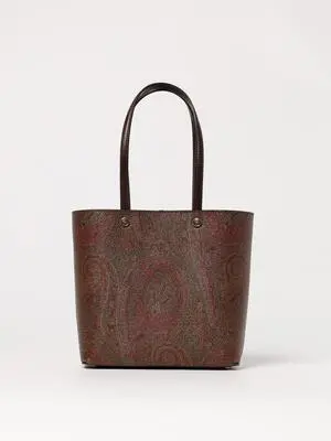 Etro Essential Medium Paisley Cotton Tote Bag With Double Leather Handles
