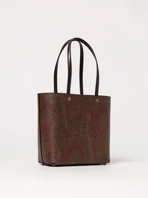 Etro Essential Medium Paisley Cotton Tote Bag With Double Leather Handles