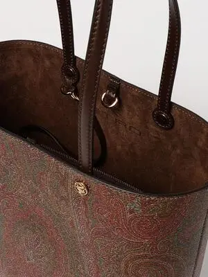 Etro Essential Medium Paisley Cotton Tote Bag With Double Leather Handles