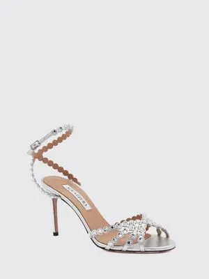 AQUAZZURA Tequila Crystal-embellished Laminated Nappa High-heeled Sandals