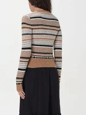 GANNI Striped Cardigan - Brown