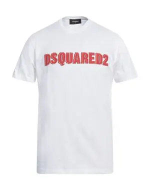 Dsquared2 Man T-shirt Tan Size S Cotton White
