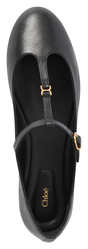 Chloé Marcie Embellished Leather Ballet Flats - Black
