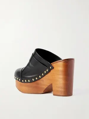 Chloé Jeanette Studded Platform Clogs - Black