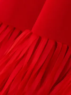 Stella McCartney Fringed Organza-trimmed Crepe Midi Dress