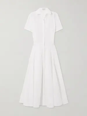 Victoria Beckham Paneled Cotton-poplin Midi Shirt Dress