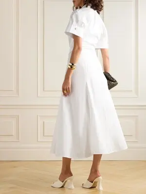 Victoria Beckham Paneled Cotton-poplin Midi Shirt Dress