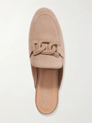 TOD'S Embellished Leather Slippers