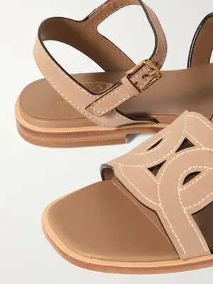TOD'S Kate Cutout Suede Sandals