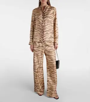 Stella McCartney Printed High-rise Wide-leg Pants