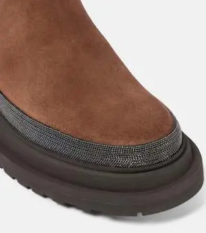 Brunello Cucinelli Monili Suede Chelsea Boots