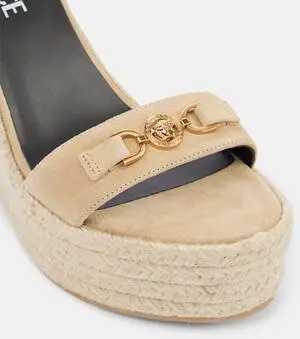 Versace Medusa '95 Leather Wedge Sandals - Neutrals