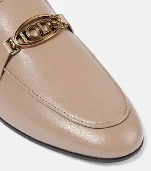 TOD'S Logo Leather Loafers