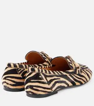 TOD'S T Ring Printed Calf Hair Loafers - Multicoloured