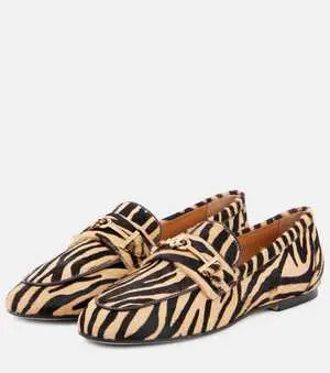TOD'S T Ring Printed Calf Hair Loafers - Multicoloured