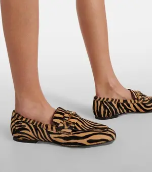 TOD'S T Ring Printed Calf Hair Loafers - Multicoloured