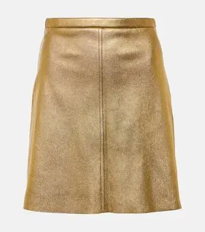 Stouls Lucie 22 Leather Miniskirt - Gold