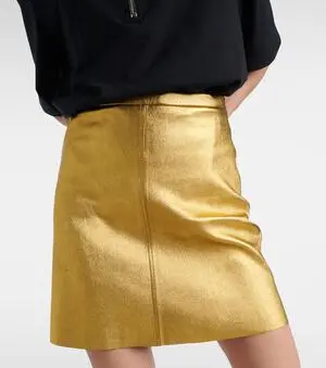 Stouls Lucie 22 Leather Miniskirt - Gold