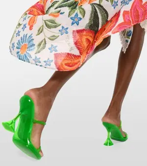 Amina Muaddi Brito Pvc Mules - Green