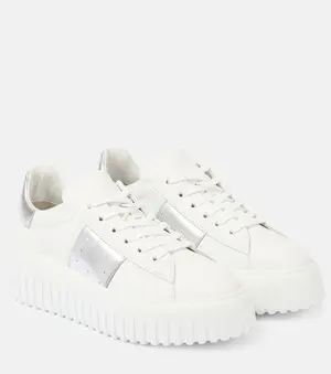 Hogan H-stripes Leather Platform Sneakers