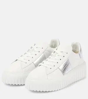 Hogan H-stripes Leather Platform Sneakers