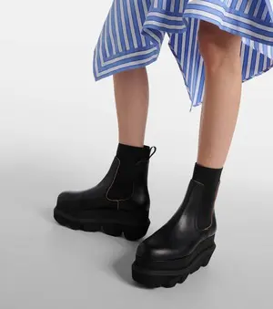 Sacai Leather Chelsea Boots