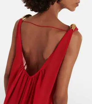 ADRIANA DEGREAS Holiday Open-back Maxi Dress